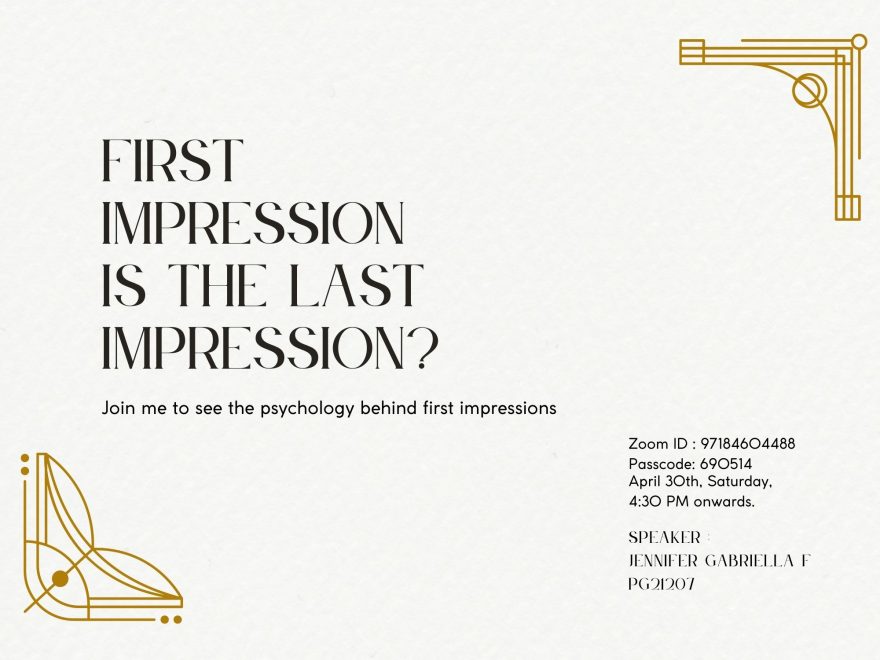 First Impression Is The Last Impression ISBR Blog